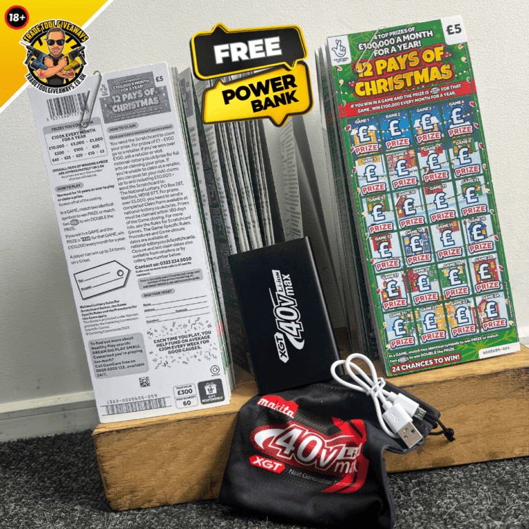 60pk £5 Scratch Cards & FREE Makita Power Bank - Power Tool ...