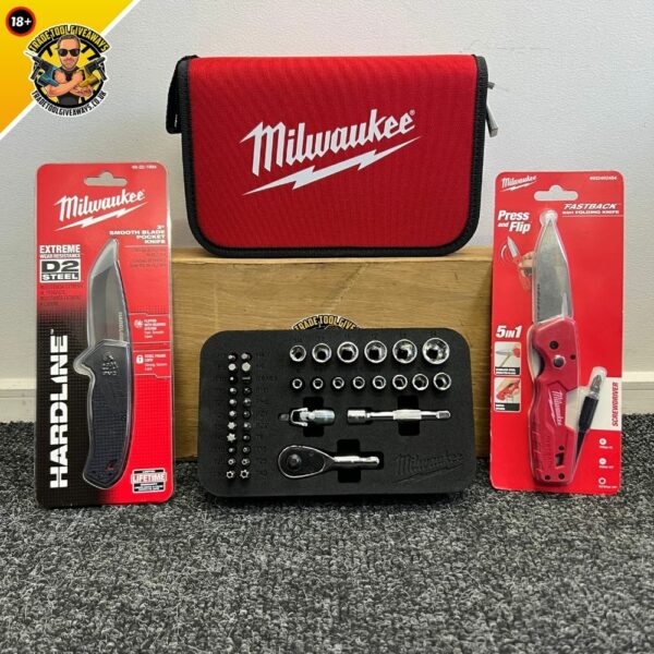 Milwaukee 39pc 1/4" Ratchet Set & Knife Bundle - Power Tool ...