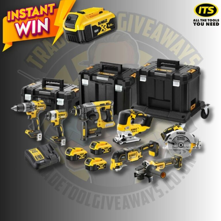 Dewalt 7pc 18v Brushless Tool Kit + 20 x Instant Wins - Power Tool Competitions - Win Vans ...