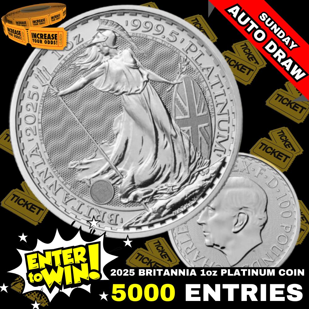 Auto Draw - Win 5000 Entries Into The 2025 Britannia 1oz Platinum Coin ...
