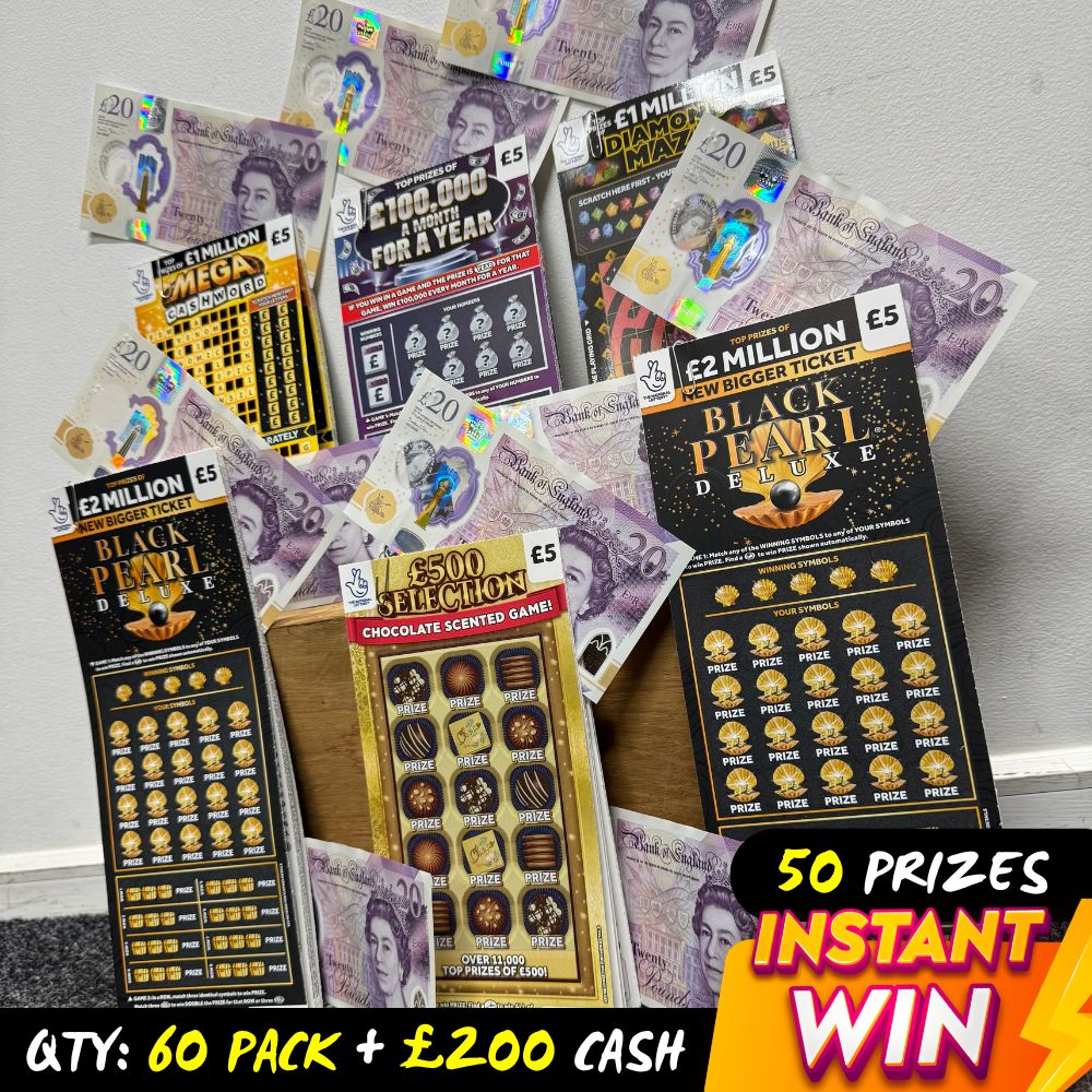 60pk £5 Scratch Cards & £200 Cash + 50 Money Back Instant Wins #80 ...