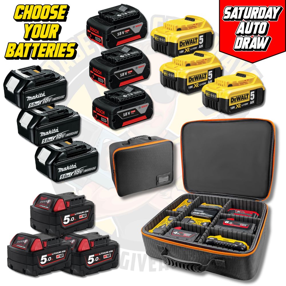 Auto Draw - 18v 5ah Battery & Case Bundle #8 - Power Tool Competitions - Win Vans & Power Tools