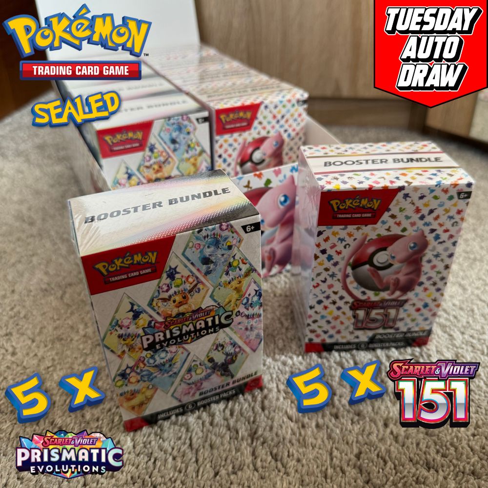 Auto Draw - Pokémon TCG: 5 x Prismatic Booster Bundle Boxes (30 Packs ...