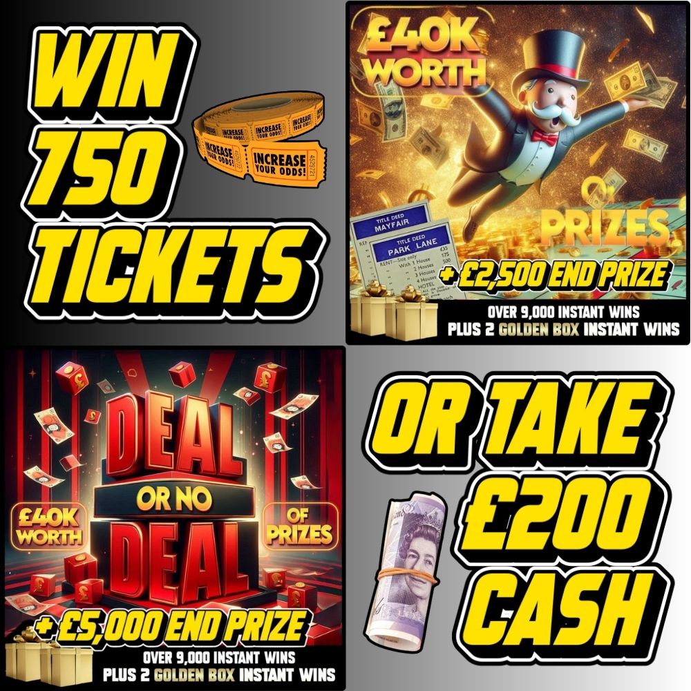 Auto Draw - Win 750 Tickets Into Our Cash Instant Win Competitions ...