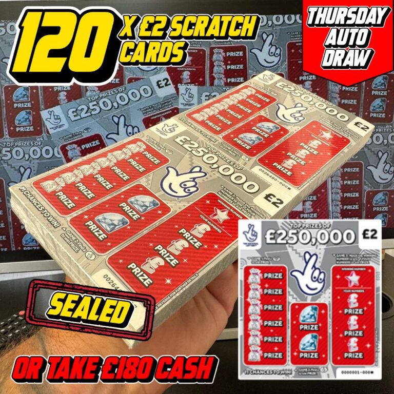 Auto Draw - £240 Scratch Cards (120 x £2) Sealed - New £250,000 #4 ...