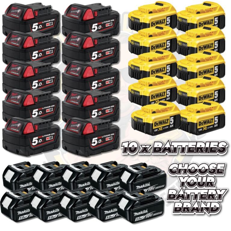 18v 5.0ah Battery Bundle x 10 - Choose Your Brand #3 - Power Tool ...